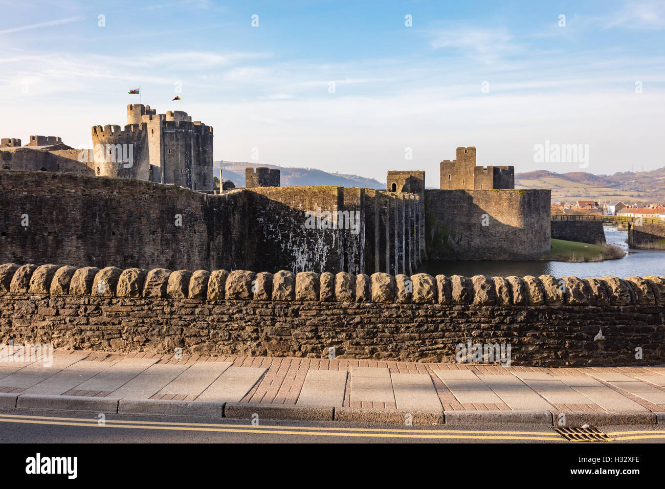 View of caerphilly castle hi-res stock photography and images - Alamy