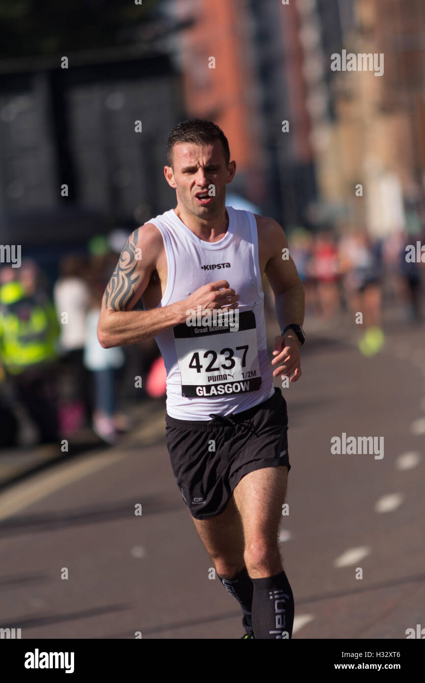 Runners on 10k and half Marathon during Great Scottish run in Glasgow ...