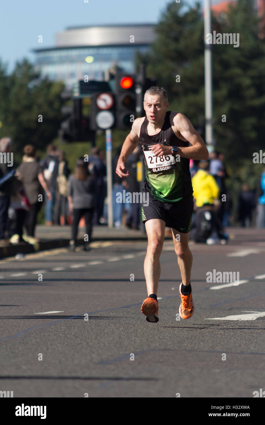 Runners on 10k and half Marathon during Great Scottish run in Glasgow ...