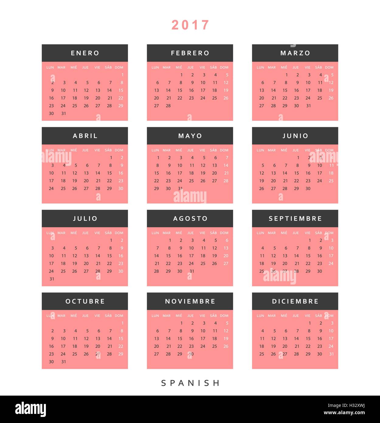 June month in spanish calendar hi-res stock photography and images - Alamy