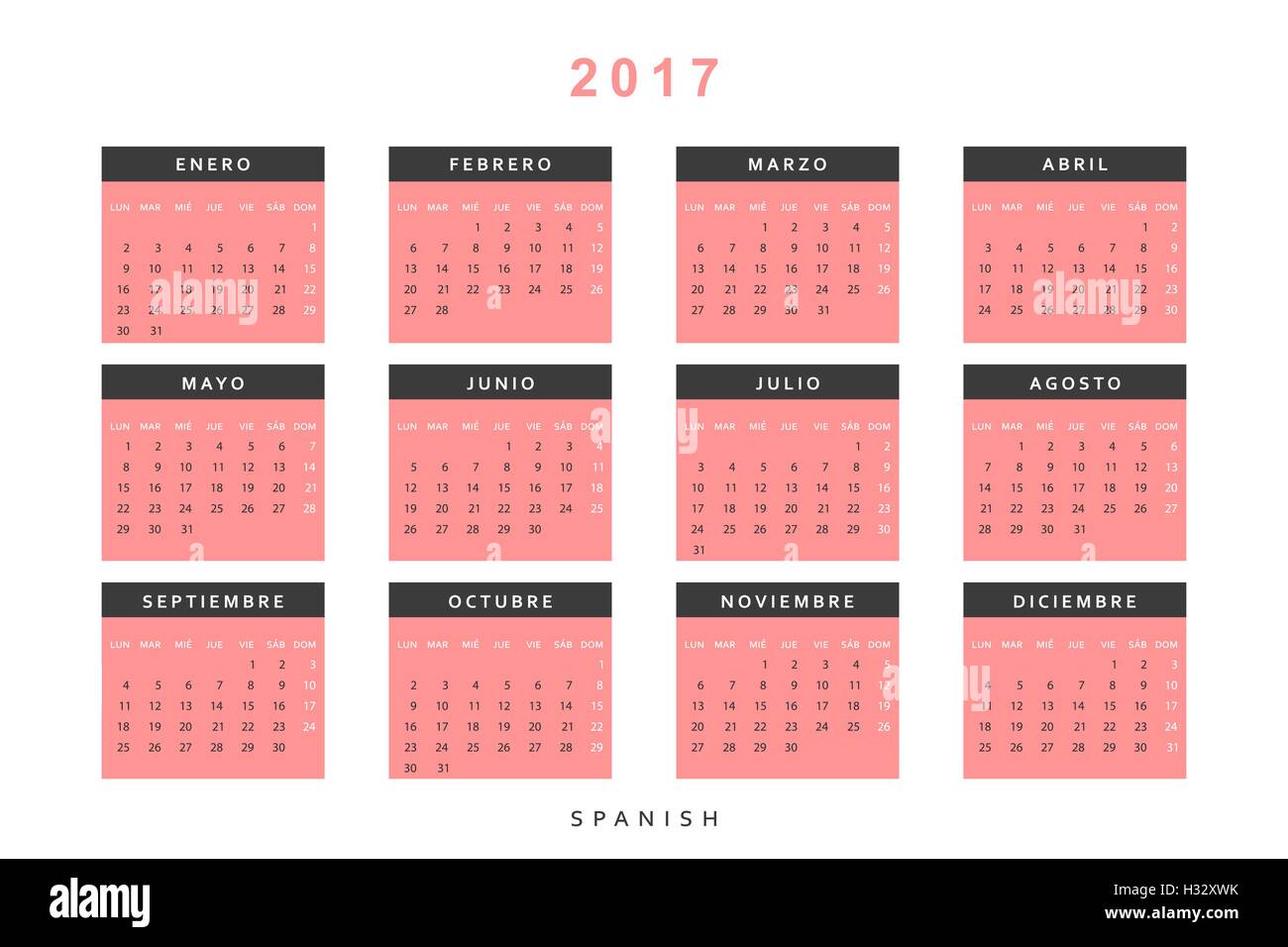 June month in spanish calendar hi-res stock photography and images - Alamy