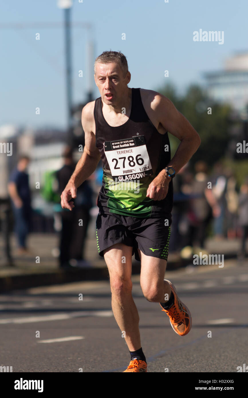 Runners on 10k and half Marathon during Great Scottish run in Glasgow ...