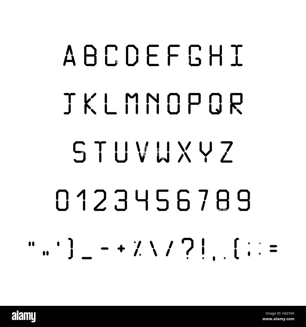 Printed black font. Simple Letters and symbols Stock Vector Image & Art ...