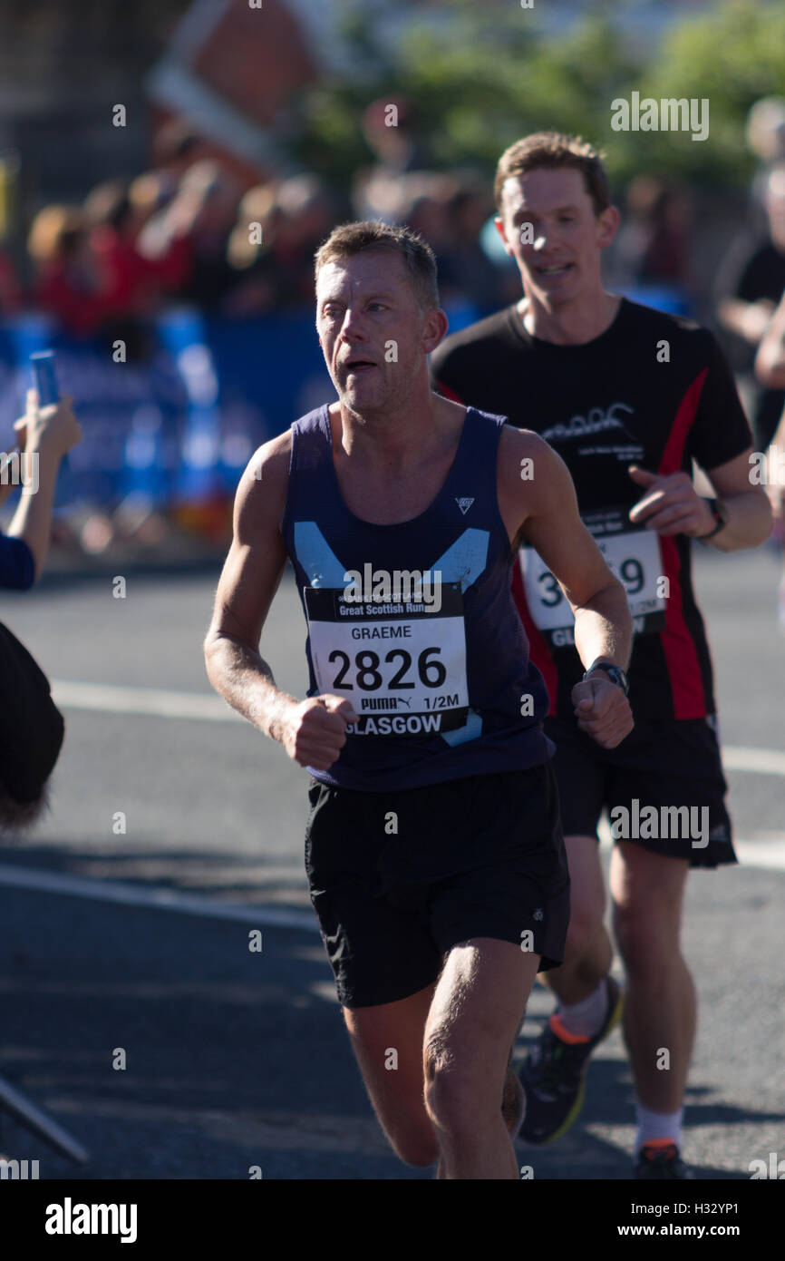 Runners on 10k and half Marathon during Great Scottish run in Glasgow ...