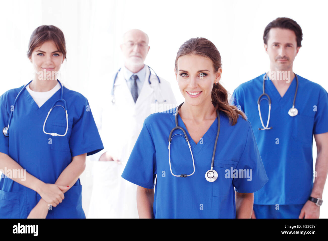 Team of professional doctors isolated on white background Stock Photo ...