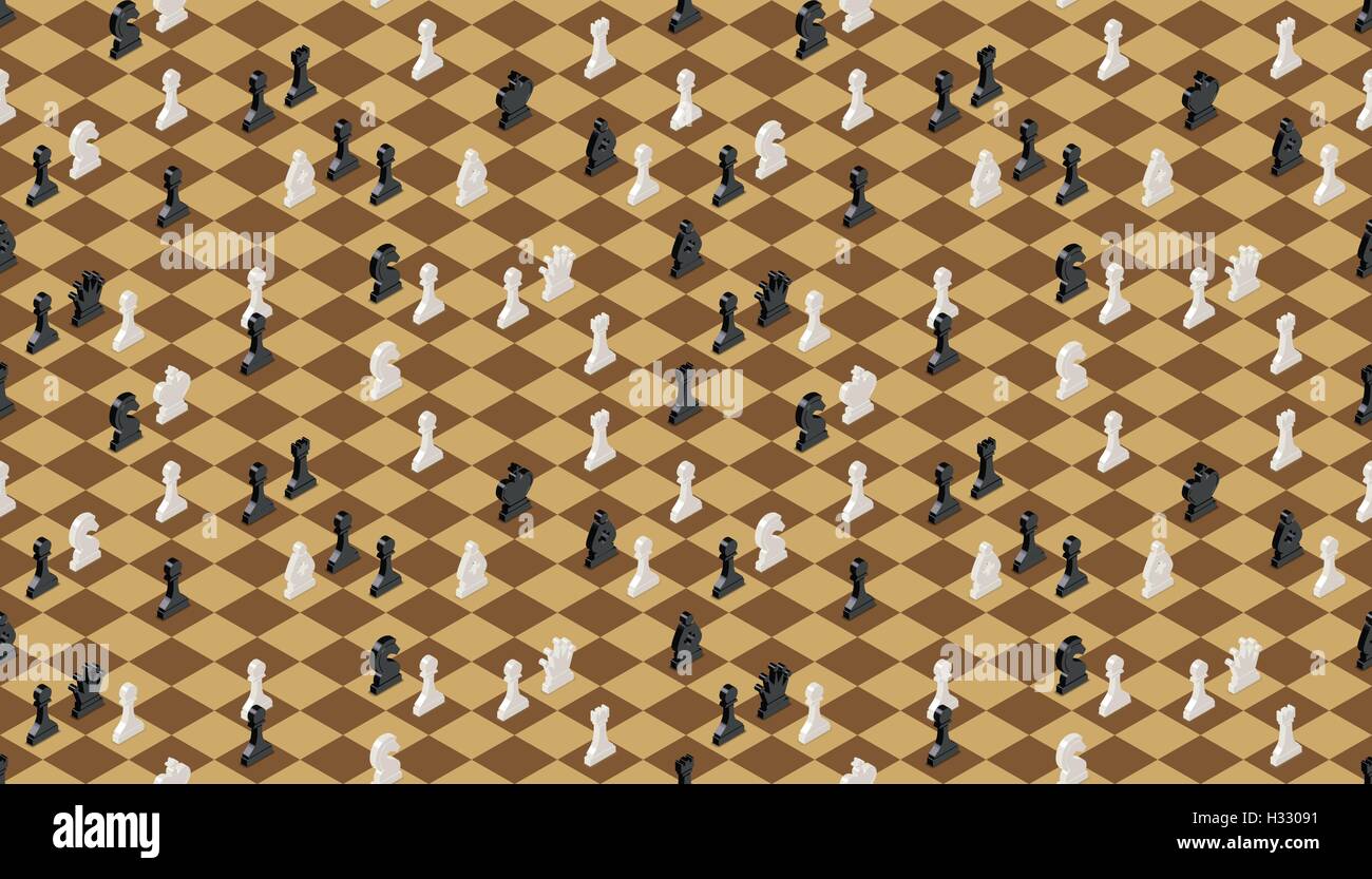 Classical chessboard with chess figures, seamless pattern Stock Vector ...