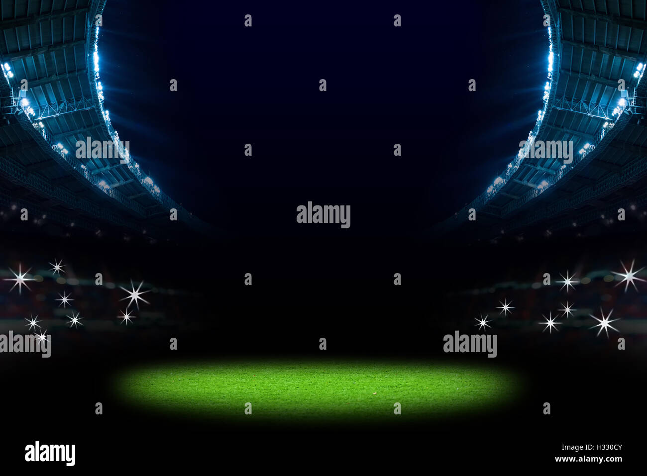 lights in soccer stadium at night match Stock Photo - Alamy