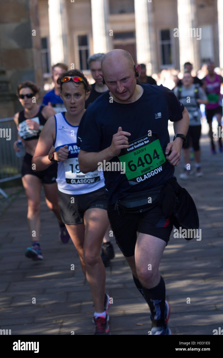 Runners on 10k and half Marathon during Great Scottish run in Glasgow ...