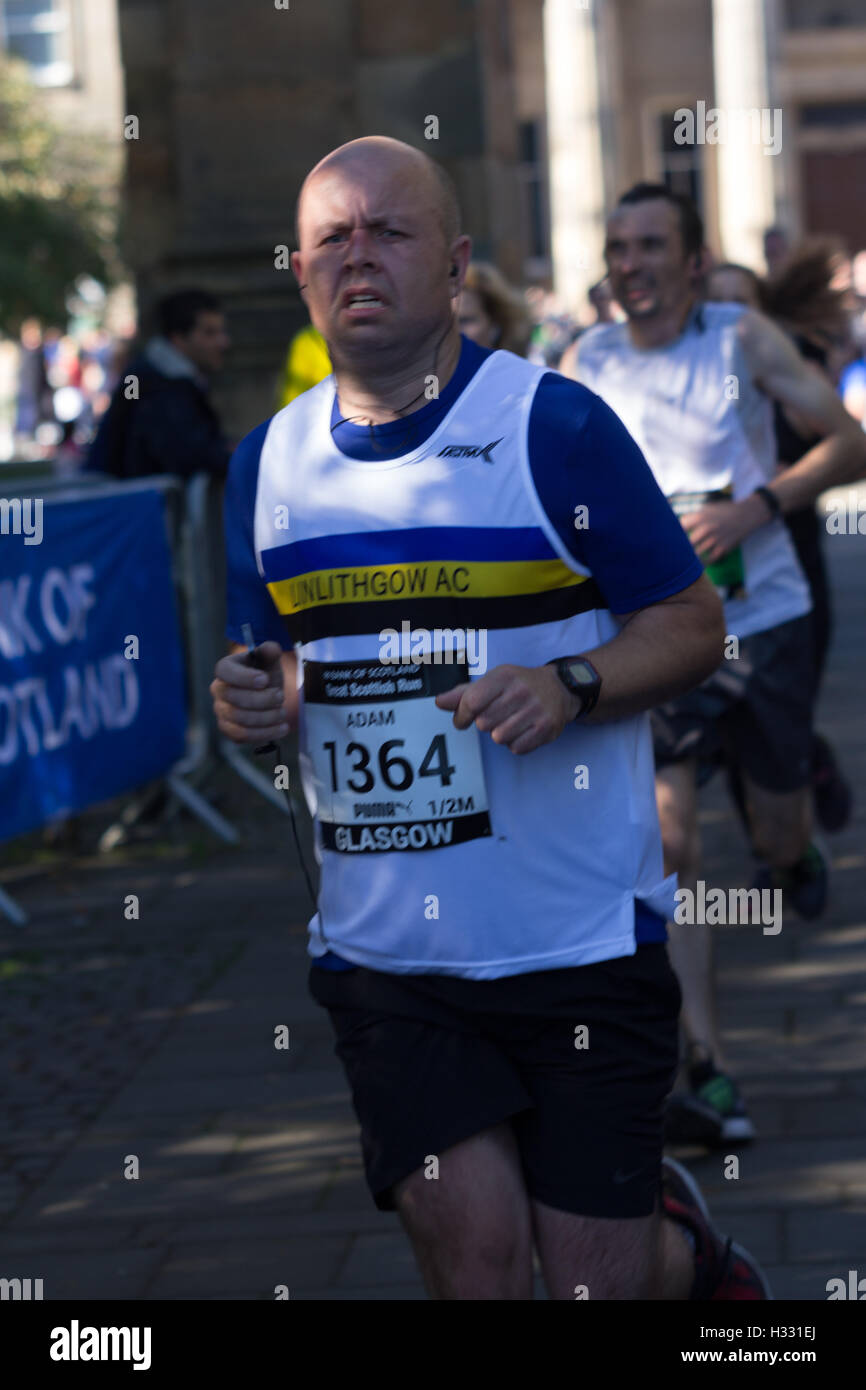 Runners on 10k and half Marathon during Great Scottish run in Glasgow ...