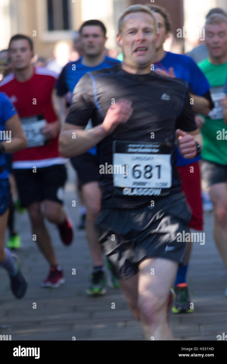 Runners on 10k and half Marathon during Great Scottish run in Glasgow ...