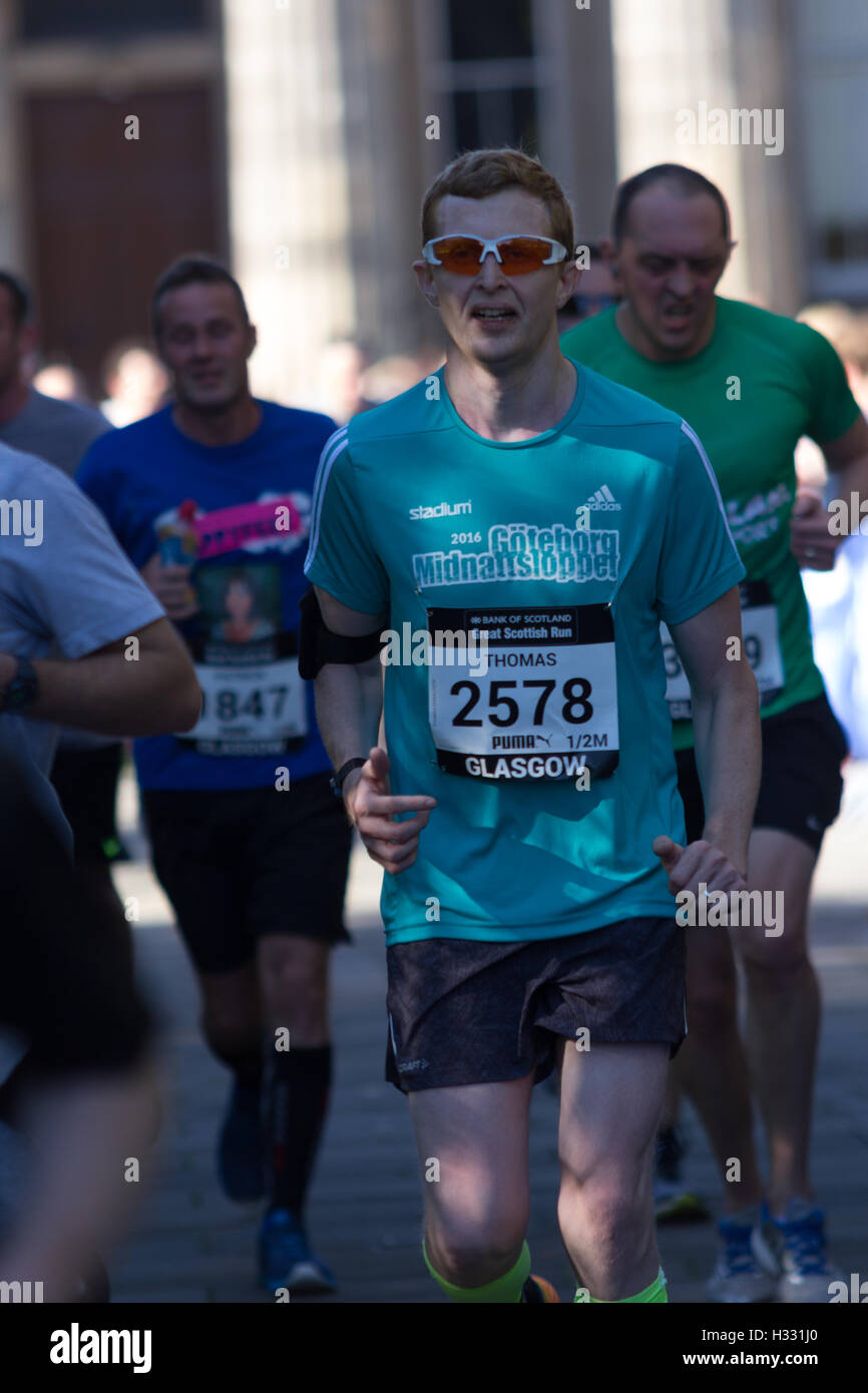 Runners on 10k and half Marathon during Great Scottish run in Glasgow ...