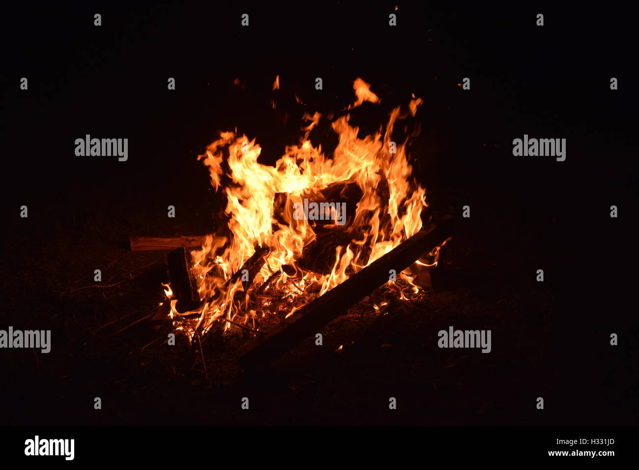 Bonfire on a Wisconsin Summer Night Stock Photo - Alamy