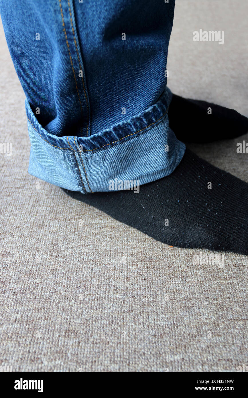 Blue jeans hem Stock Photo - Alamy