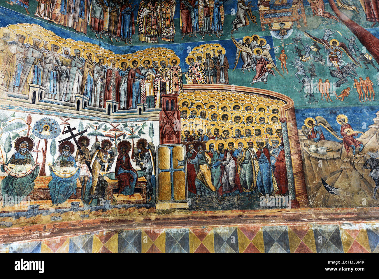 The beautiful painted church at the Voronet monastery in northern ...