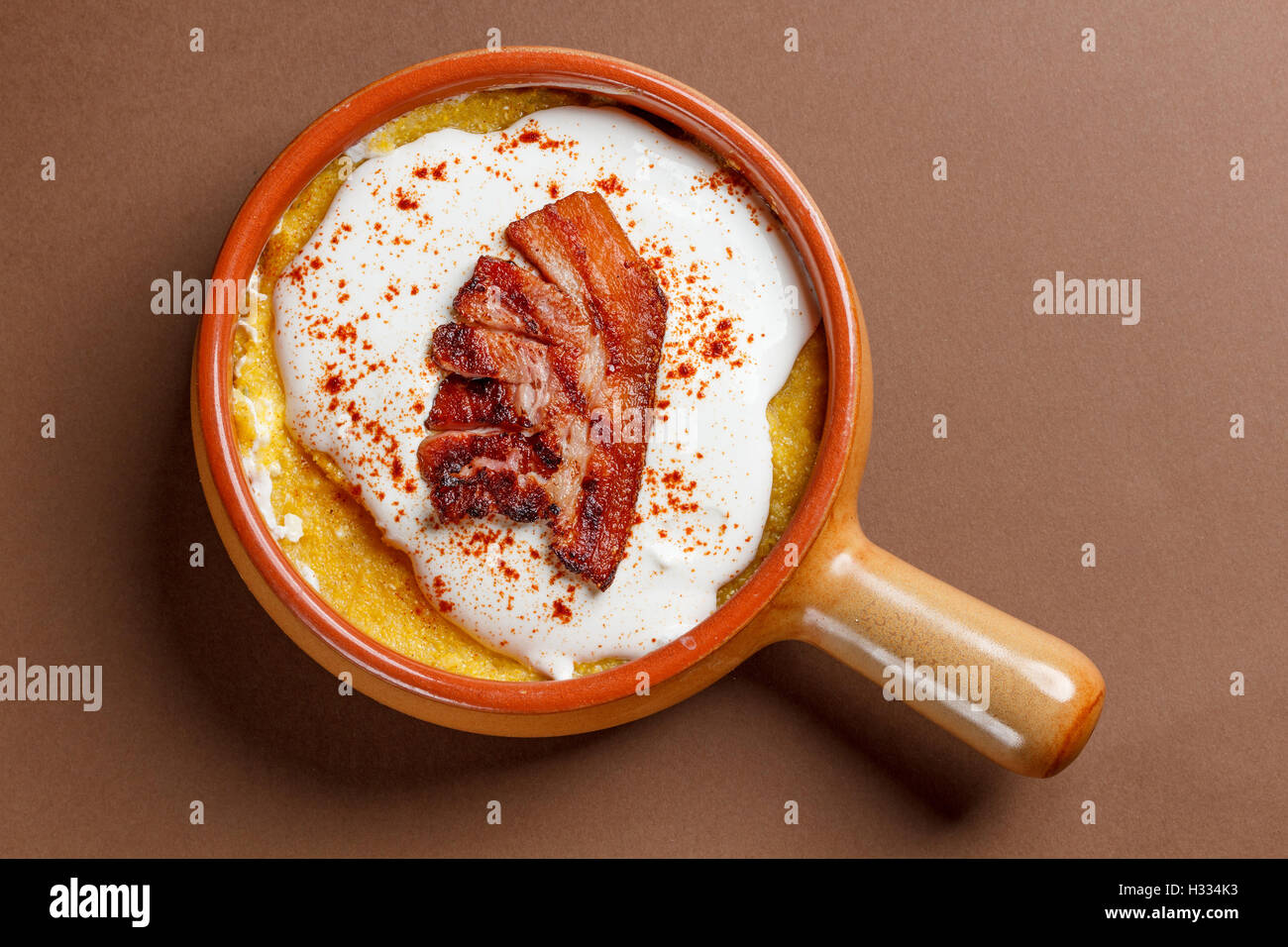 Polenta with cheese Stock Photo - Alamy