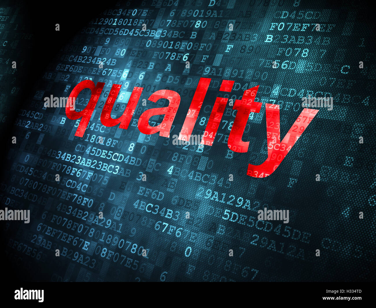 Advertising concept: Quality on digital background Stock Photo - Alamy