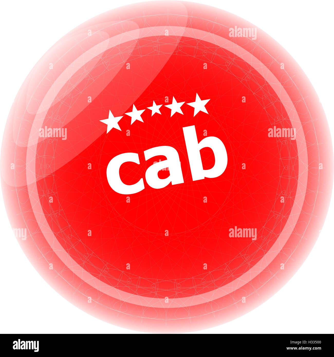 cab word stickers red button, web icon button Stock Photo - Alamy