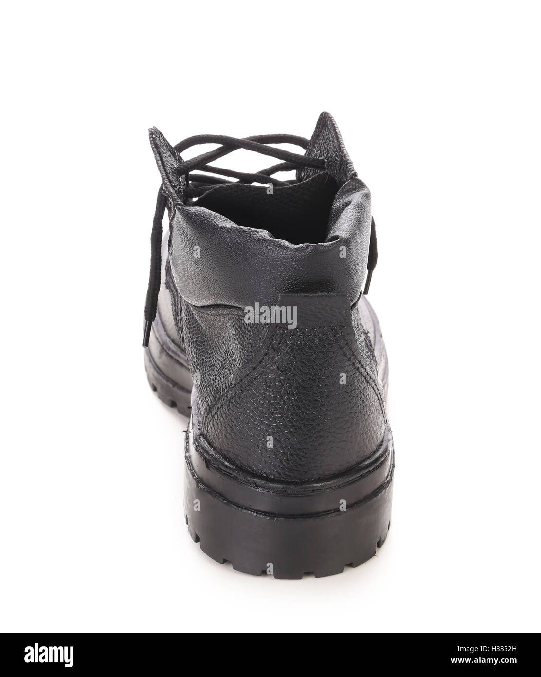 Winter black boot back view Stock Photo - Alamy