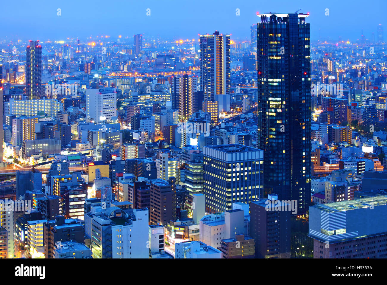 Osaka at night Stock Photo - Alamy