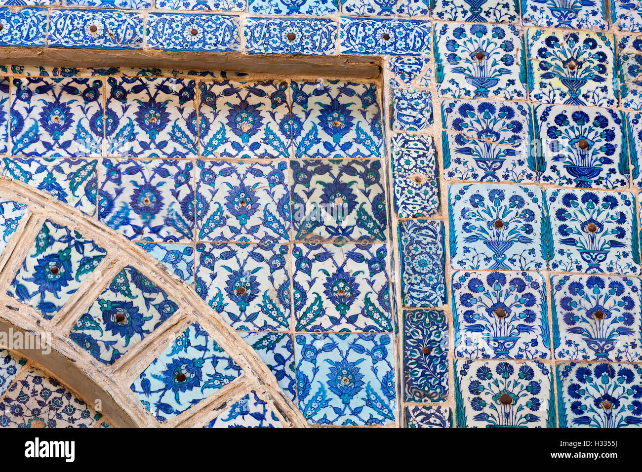 reused Iznik tiles, Girga, Egypt, Mosque of al-Sini, 1788 Stock Photo ...