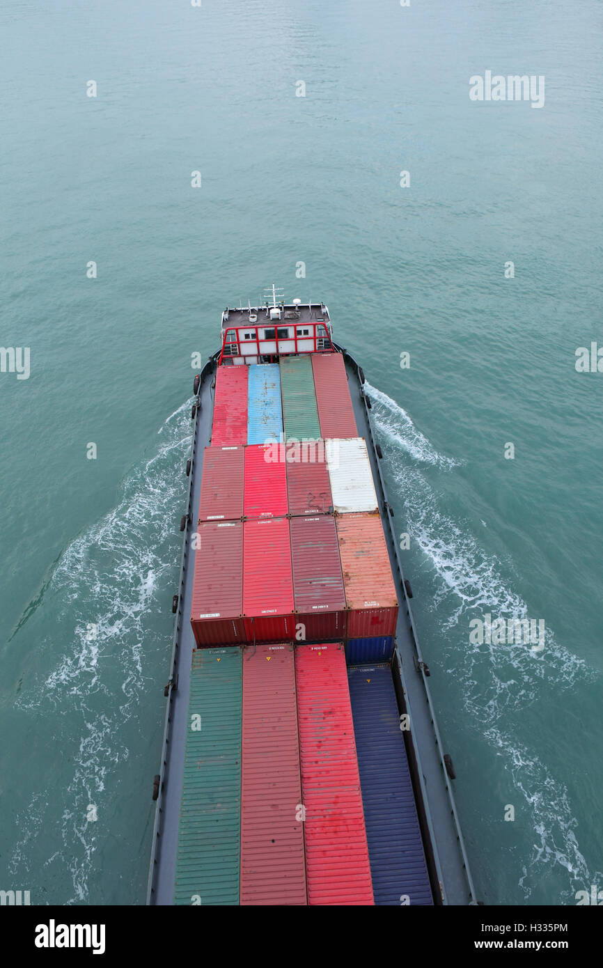 Cargo ship from top Stock Photo - Alamy