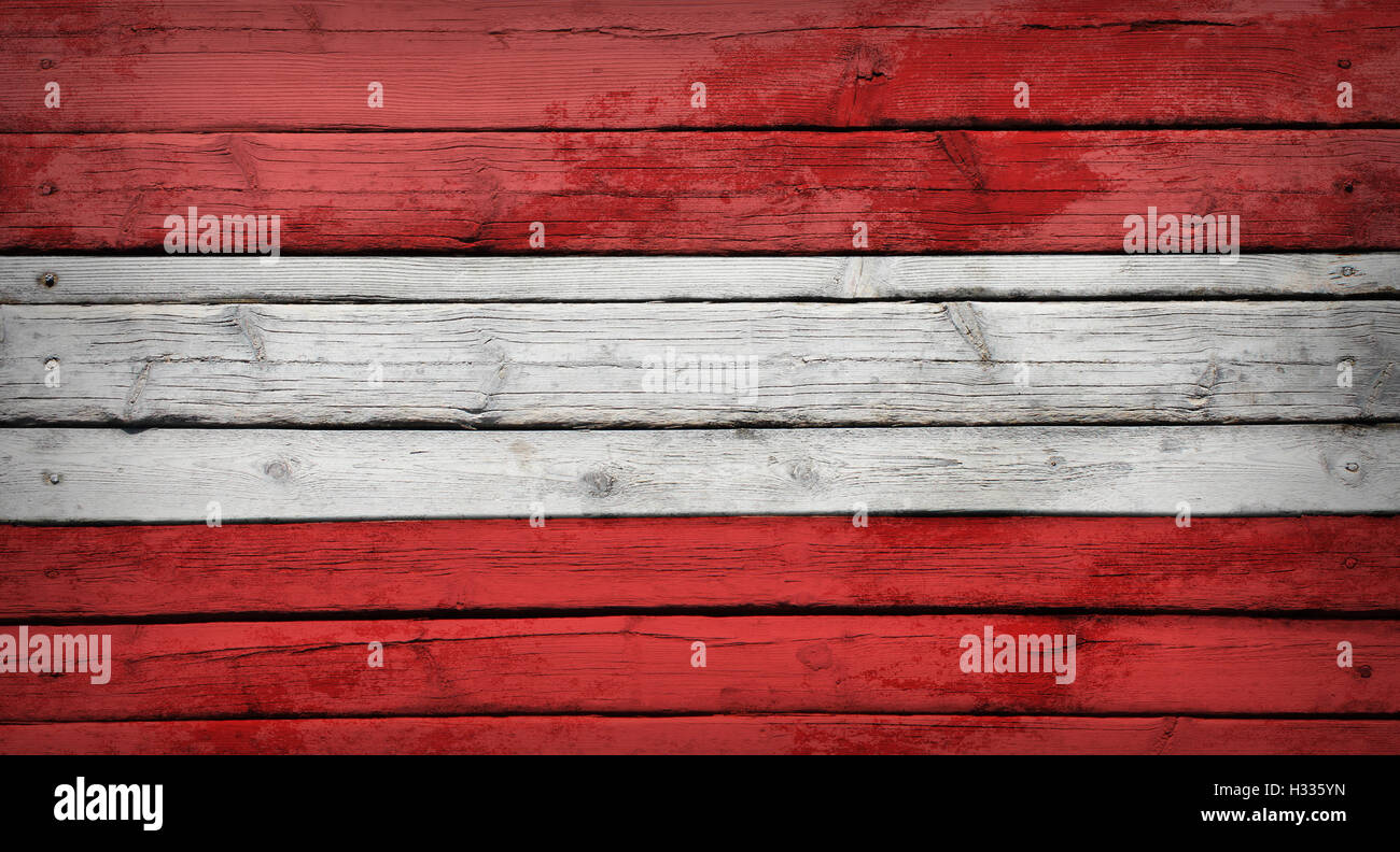 Austrian flag painted on wooden boards Stock Photo - Alamy