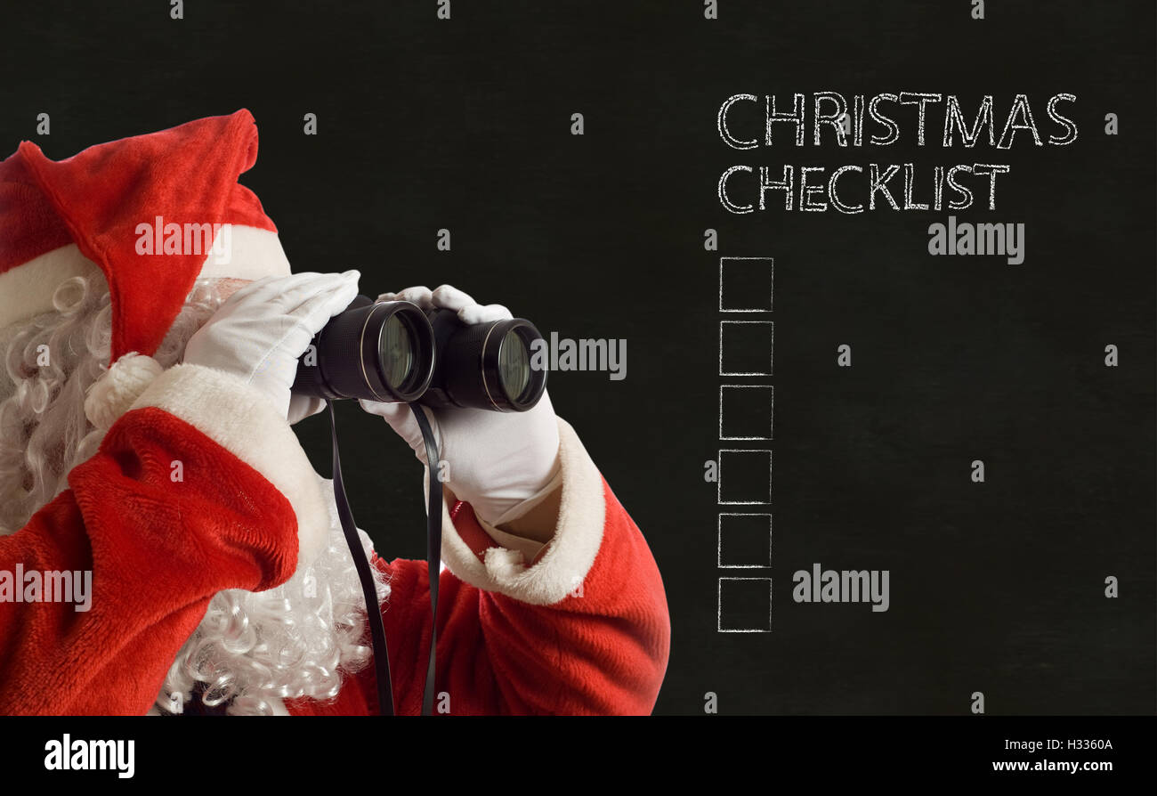 Father Christmas Business Strategy checklist Stock Photo - Alamy