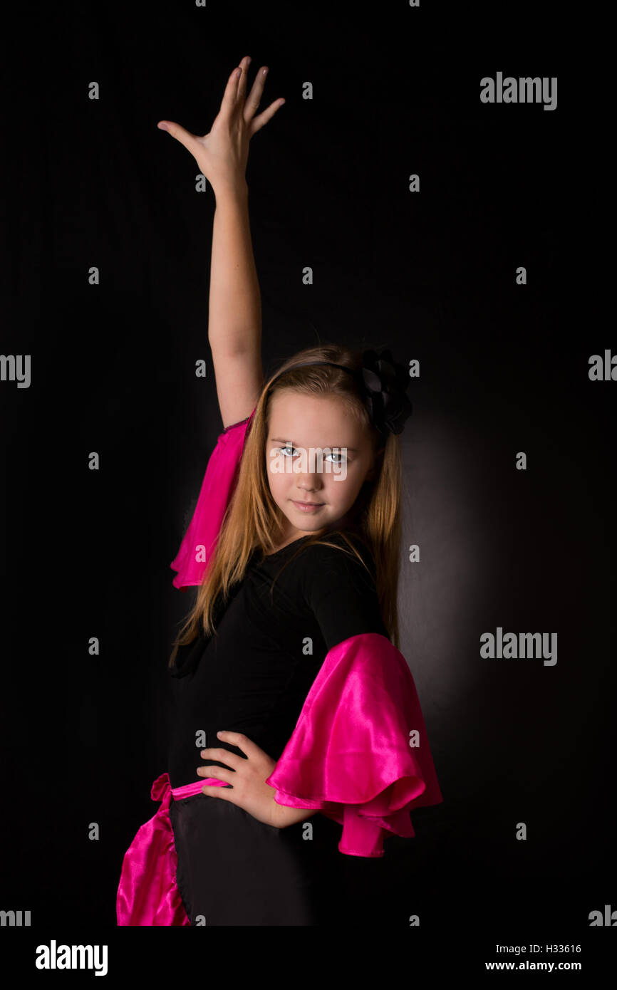 Flamenco little dancer posing Stock Photo - Alamy