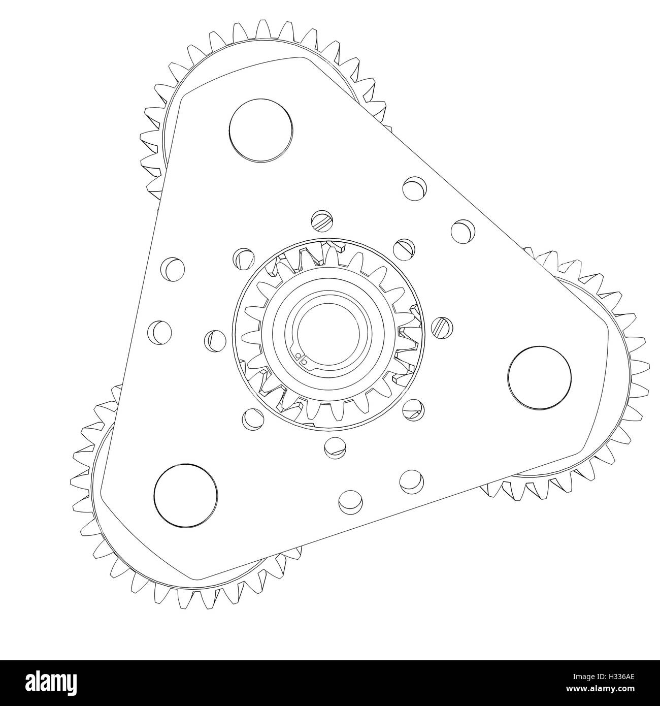 Gears blueprint Cut Out Stock Images & Pictures - Alamy