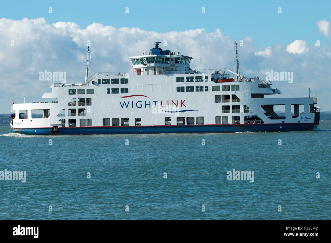 Wightlink car ferry St Clare arriving at Portsmouth from Fishbourne ...
