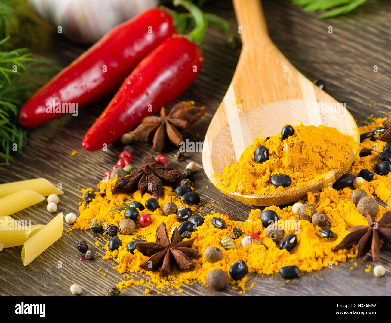 close-up of Asian spices Stock Photo - Alamy