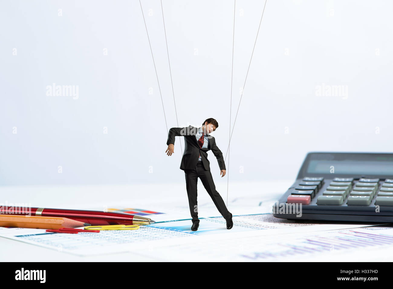 businessman puppet doll is on the desk Stock Photo - Alamy