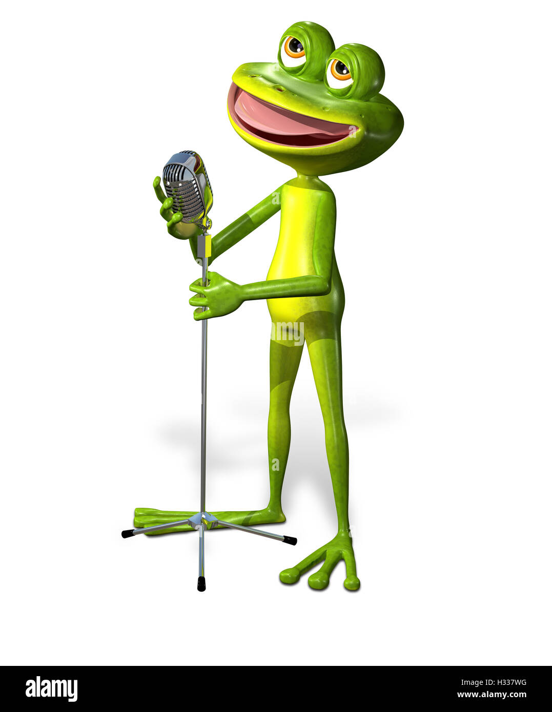 Frog with microphone Stock Photo - Alamy