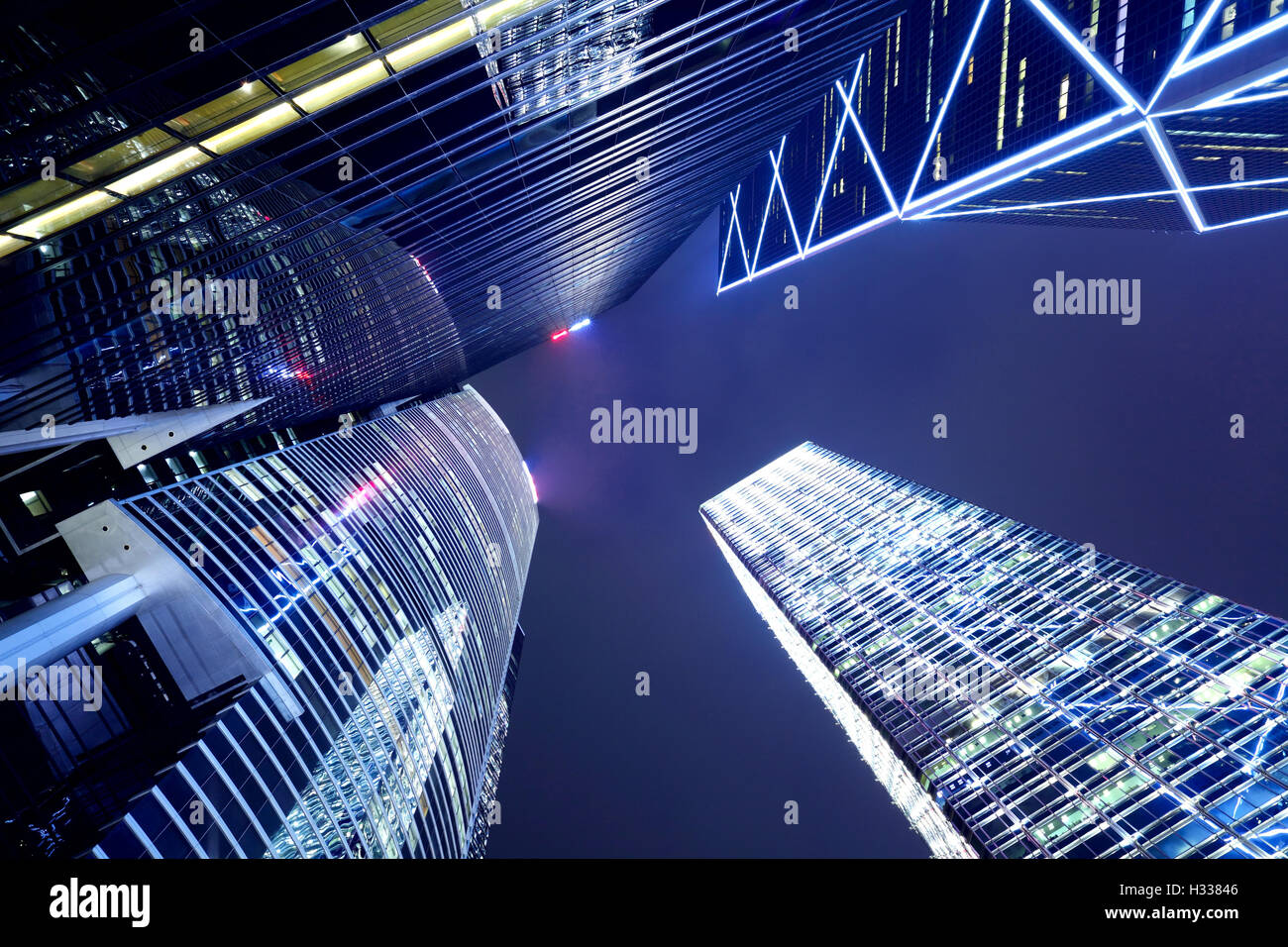 Modern building to sky at night Stock Photo - Alamy