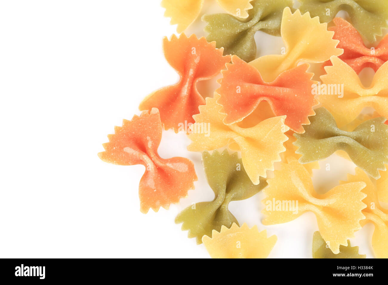 Close up of the farfalle pasta three colors Stock Photo - Alamy