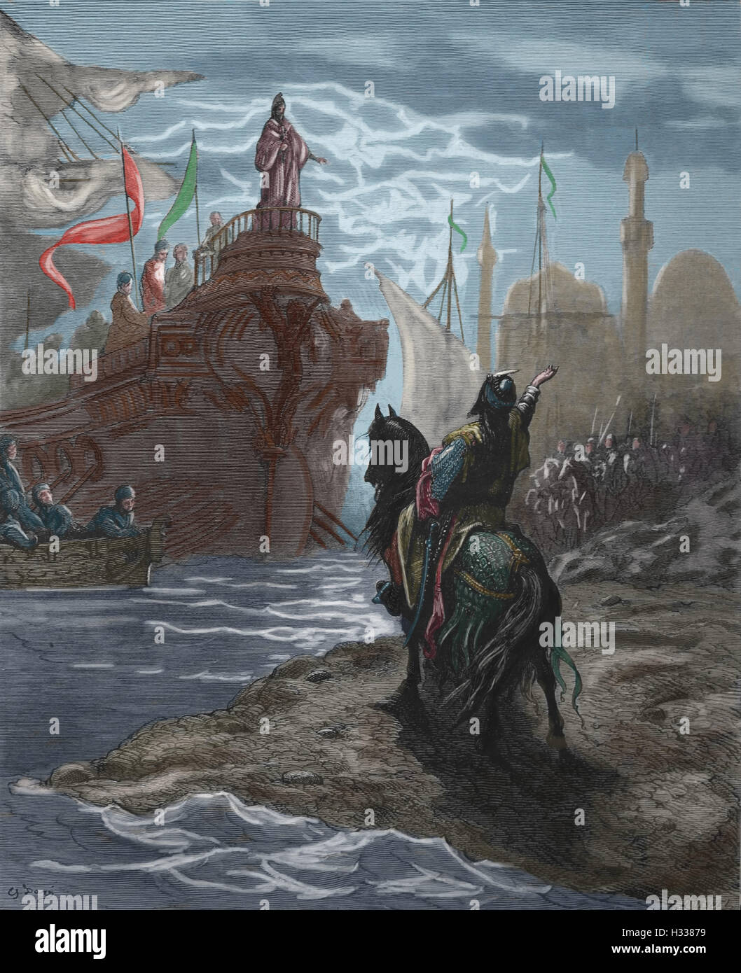 4th Crusader. The Greek nationalist Mourzoufle parleying with Doge of ...