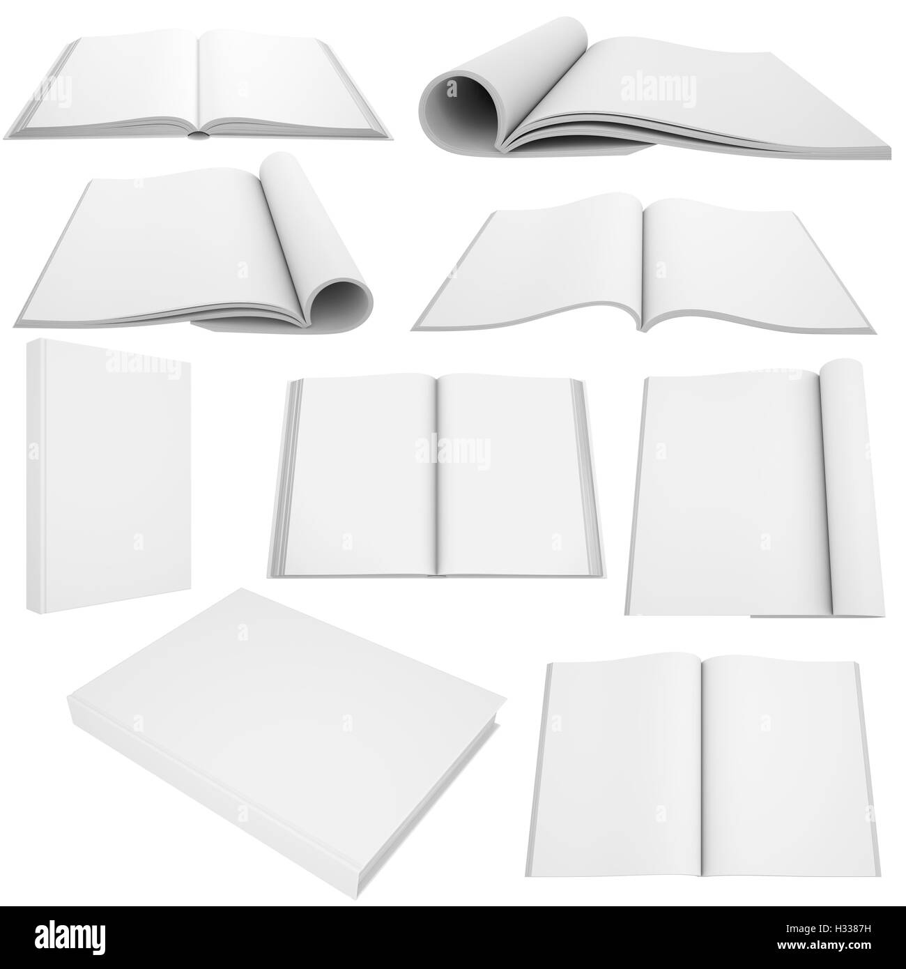 Collection of white books and magazines Stock Photo - Alamy