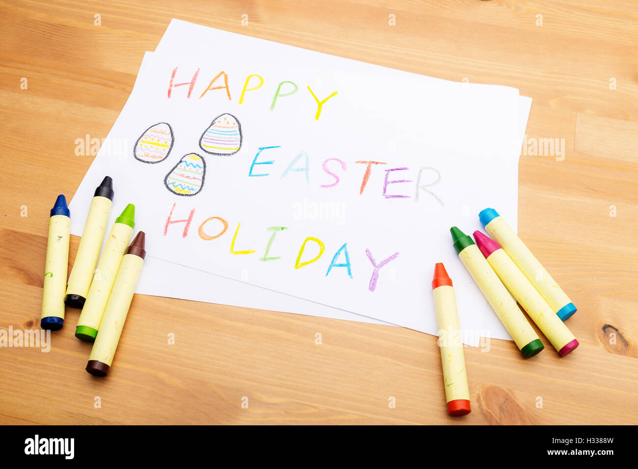 Children drawing for easter holiday Stock Photo - Alamy