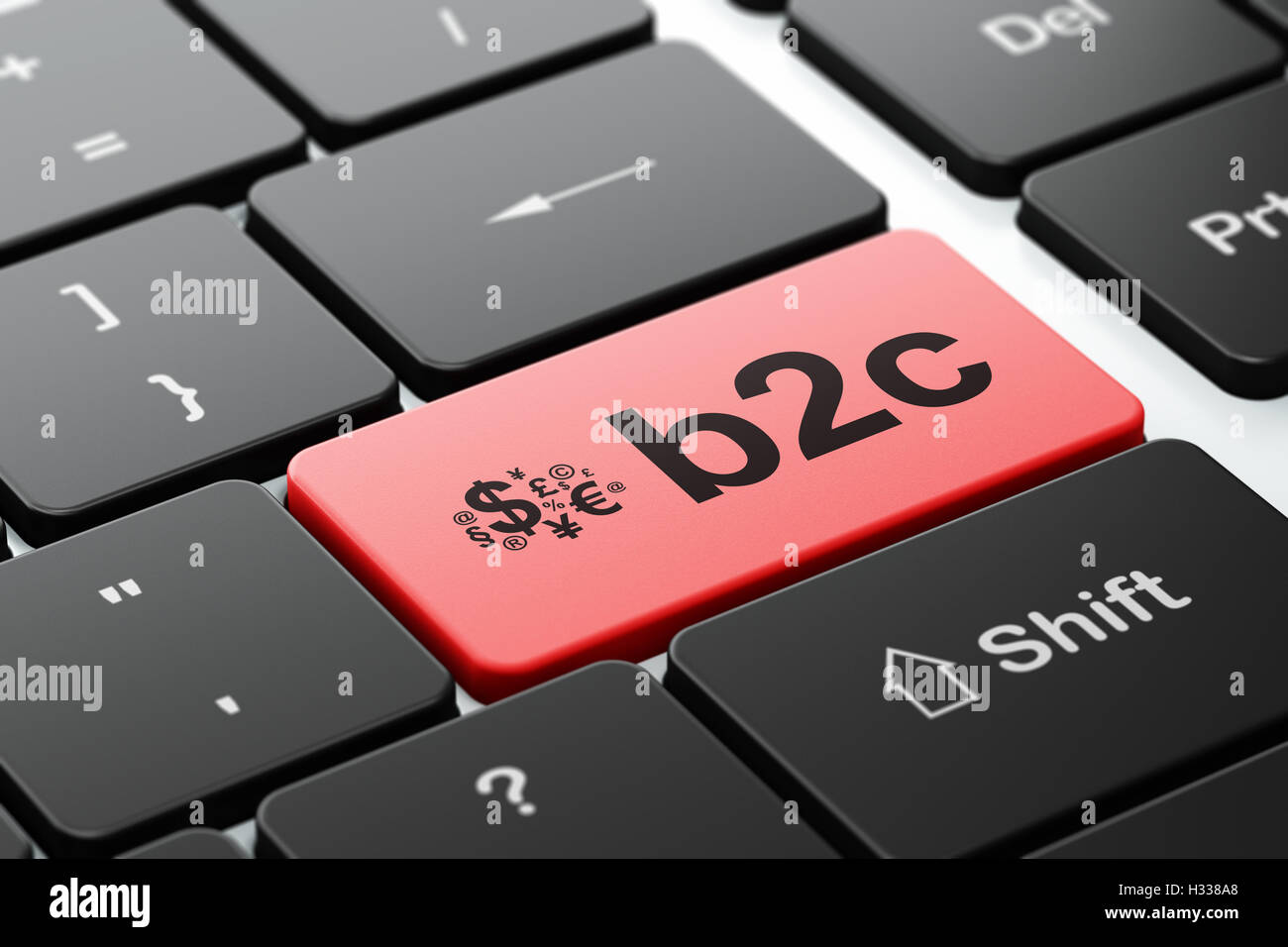 Finance concept: Finance Symbol and B2c on computer keyboard background ...
