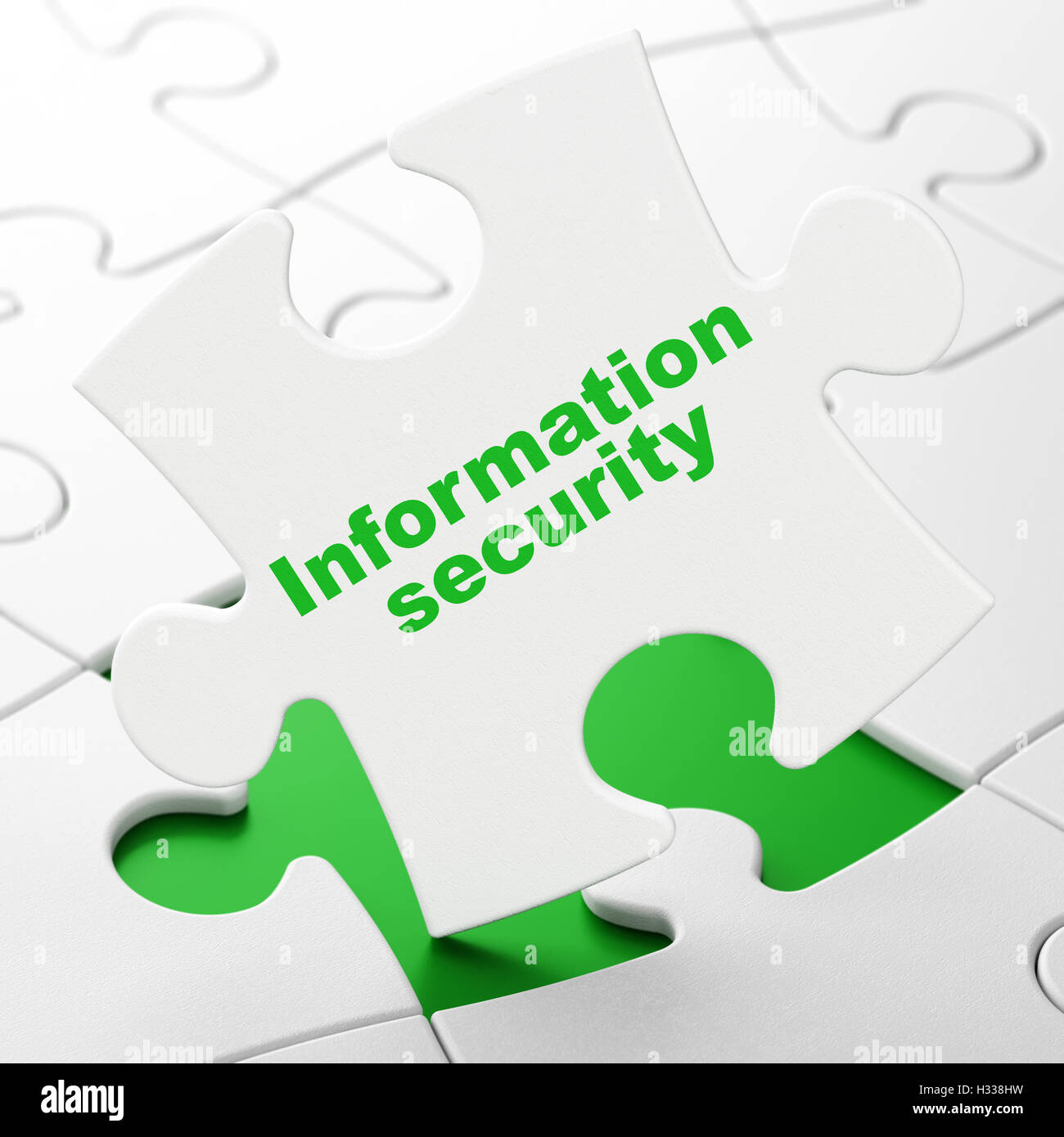 Protection concept: Information Security on puzzle background Stock ...