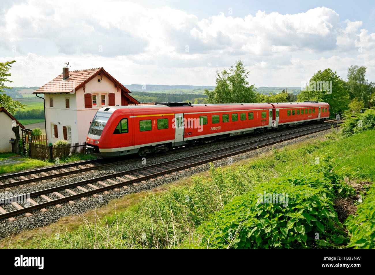 Class 612 local train climbing the "Schiefe Ebene" incline near ...