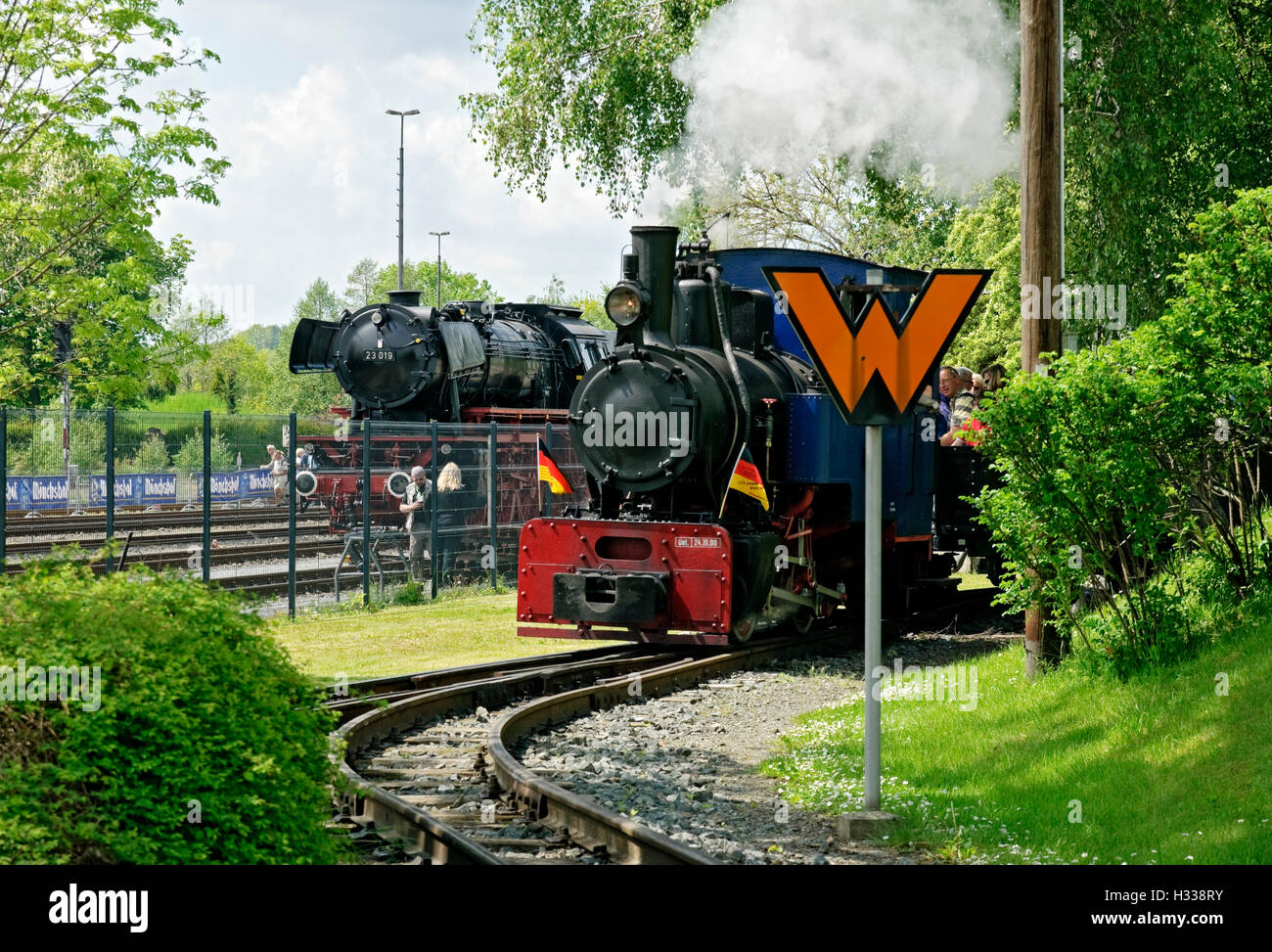 Narrow gauge steam train at the German Steam Locomotive Museum ...