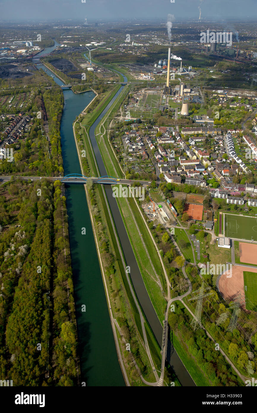 Emscher and Rhine-Herne Canal, Emscher Island, Essen, Ruhr district ...