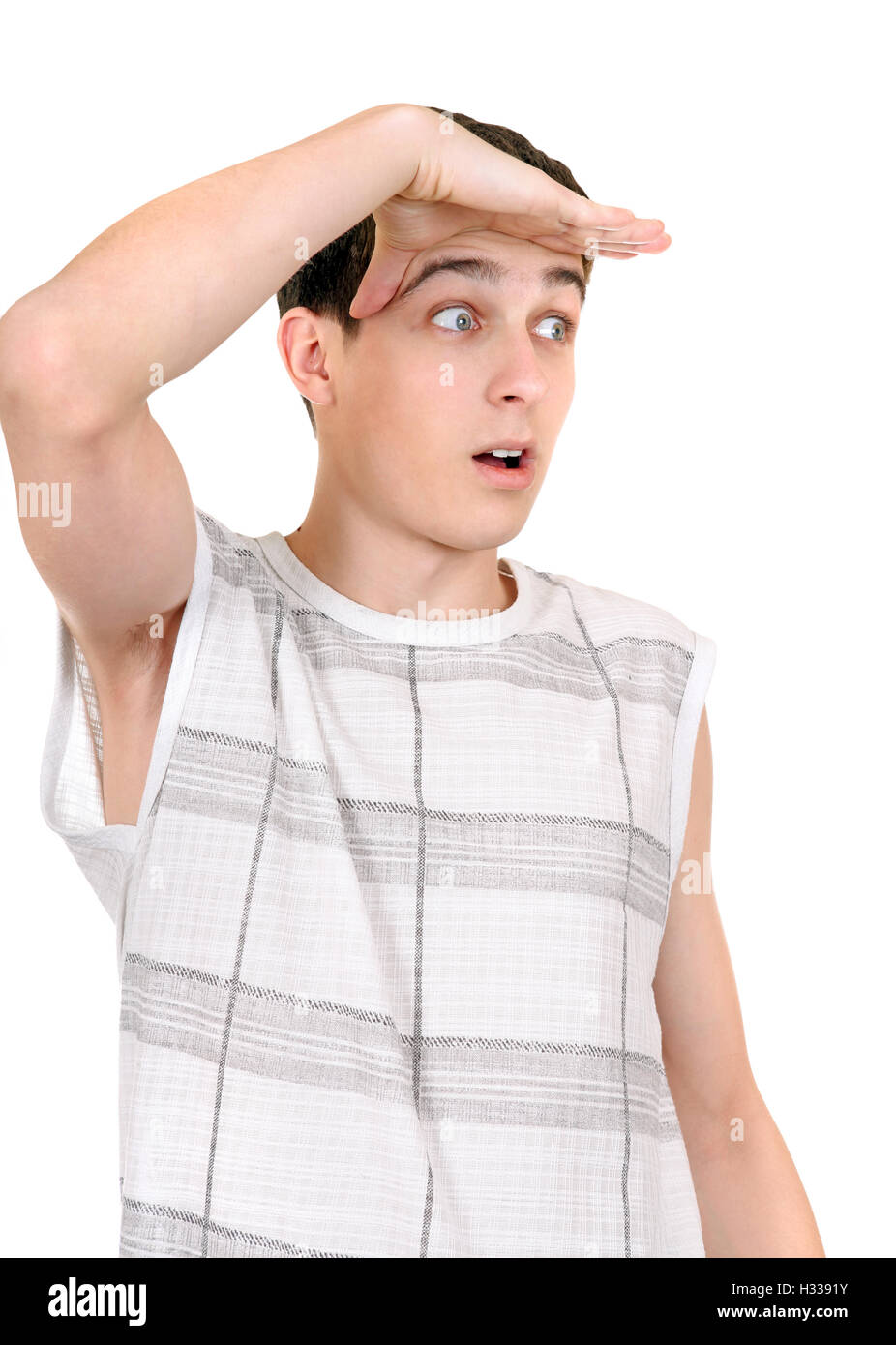 Portrait surprised man hand hi-res stock photography and images - Alamy