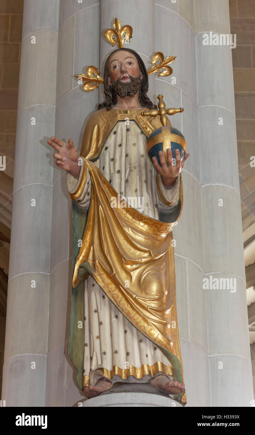 Chistus, larger than life wooden statue of 1552, minster St. Nikolaus ...