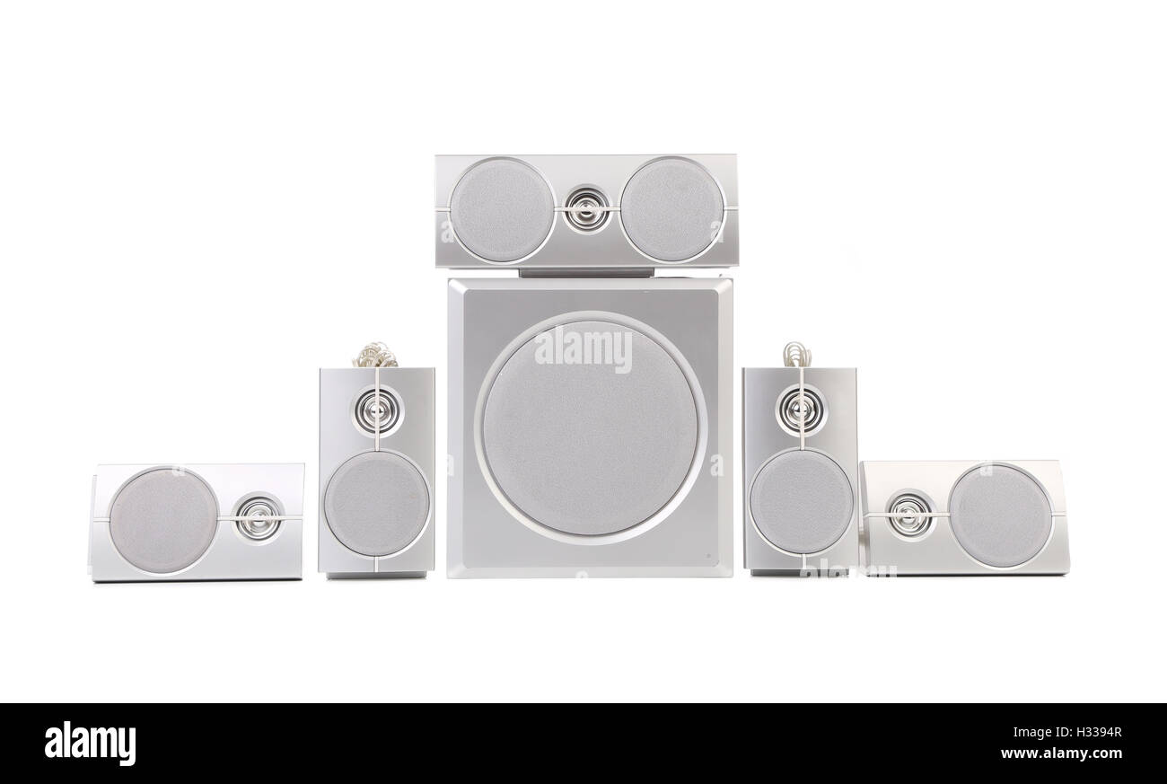 Set of gray sound speakers Stock Photo - Alamy