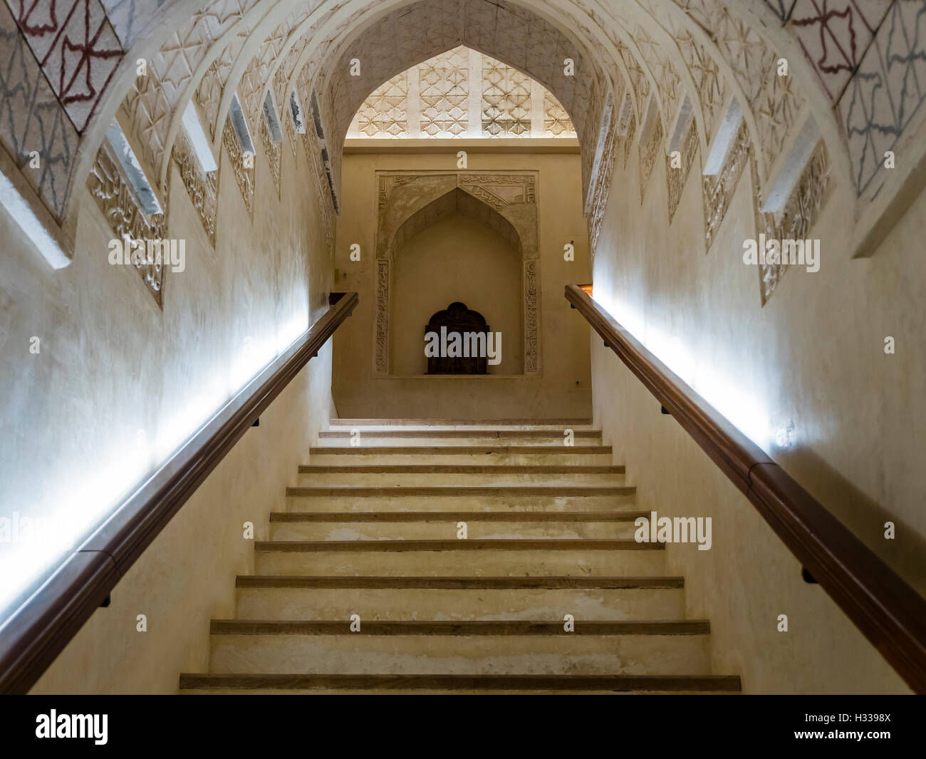 Stairway, Jabrin Castle, Jabreen, Bahlat, Ad Dakhiliyah, Oman Stock ...