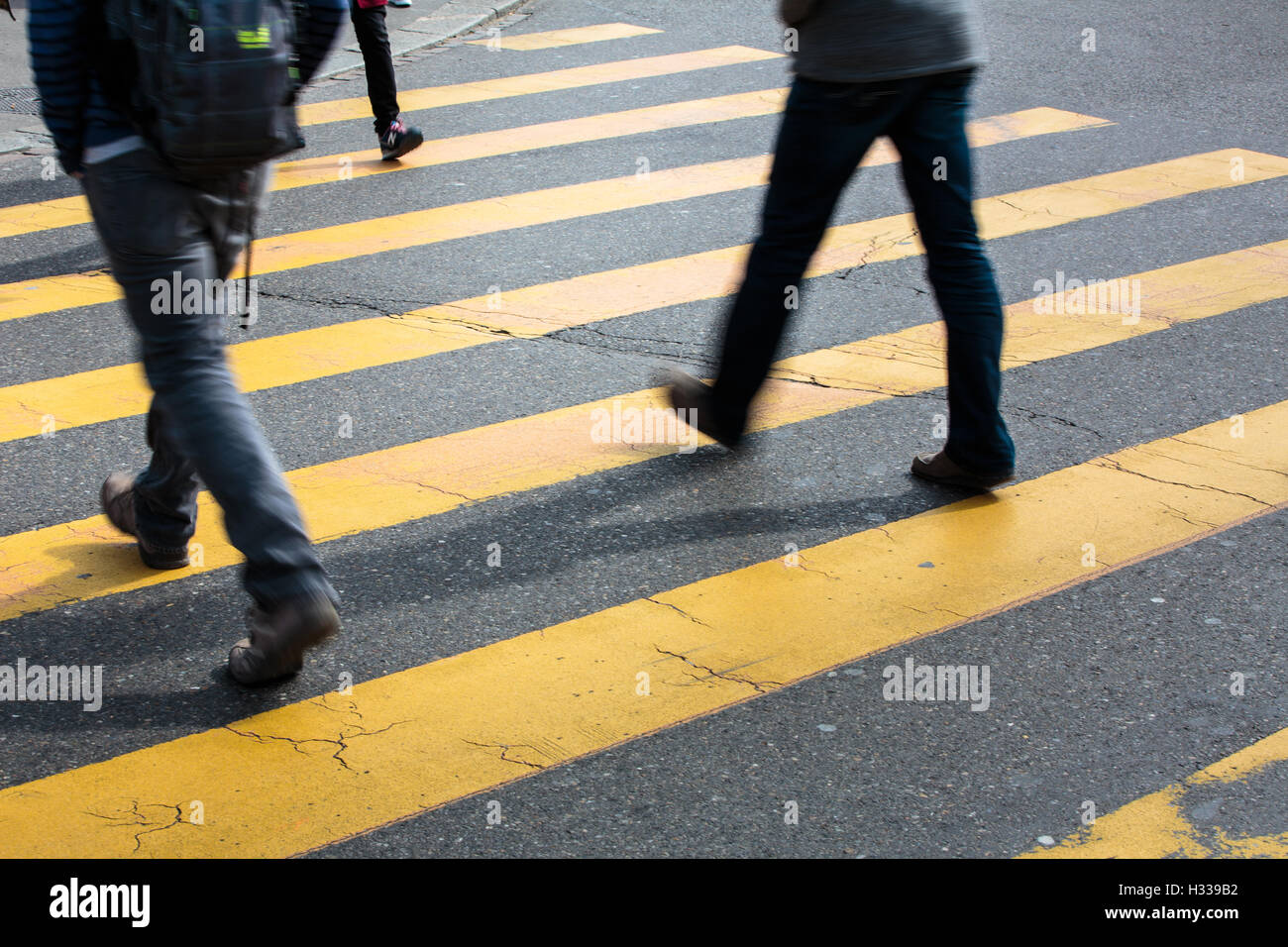 urban traffic concept - city street with a motion blurred crowd Stock ...