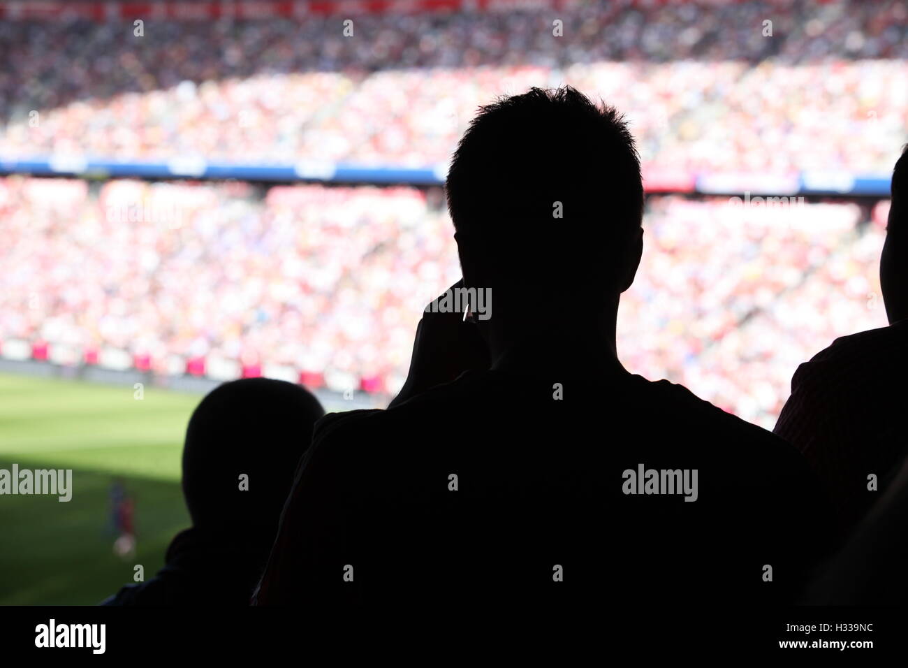 Spectators in a stadium during a football match Stock Photo - Alamy