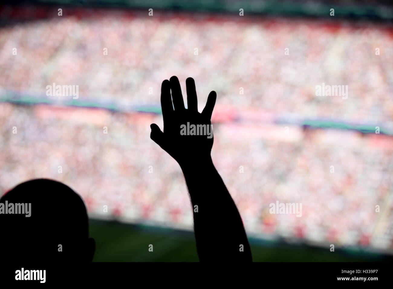 Spectators in a stadium during a football match Stock Photo - Alamy